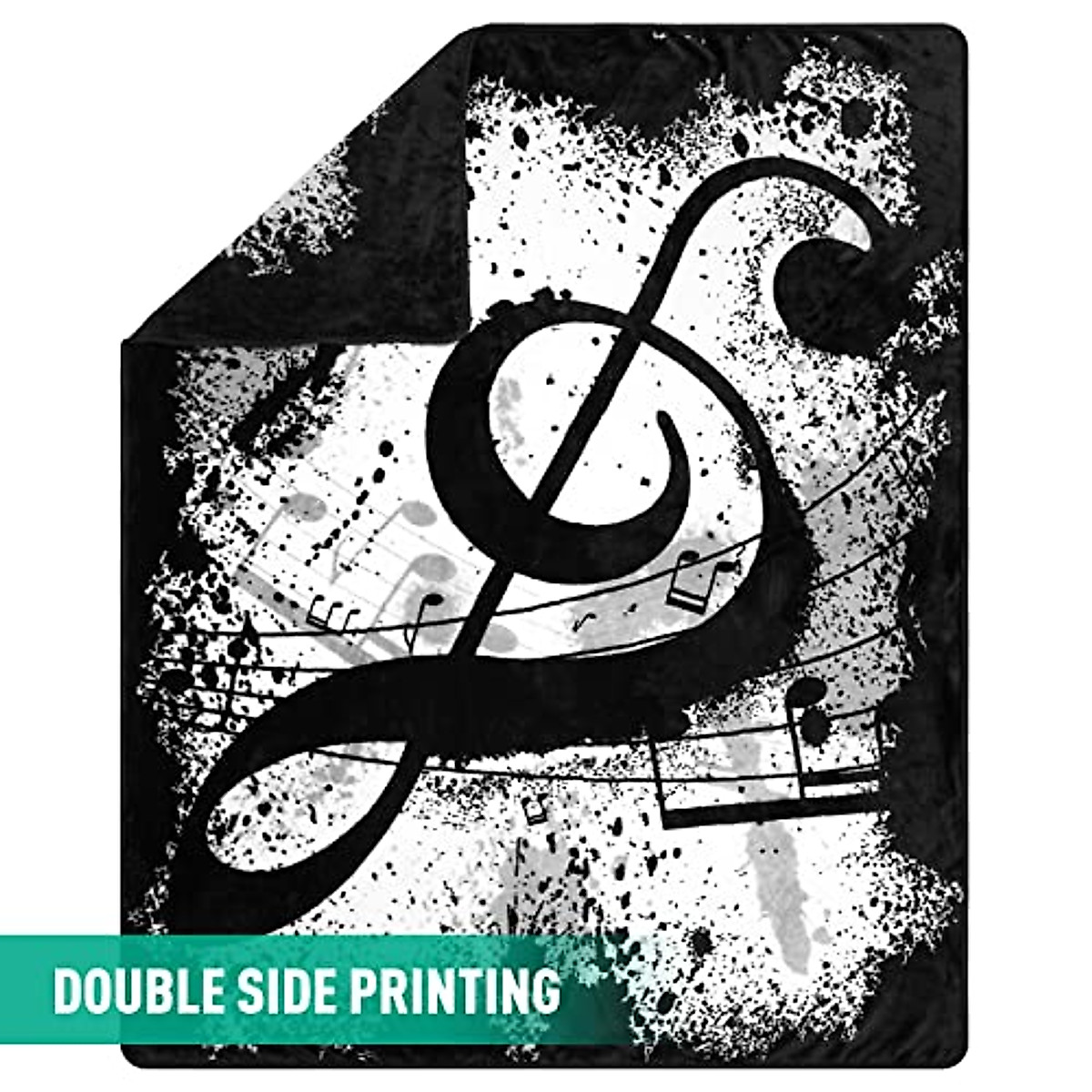 Jekeno Music Note Blanket Double Sided Print Throw Blanket Soft Comfortable for Sofa Chair Bed Office 50"x60"