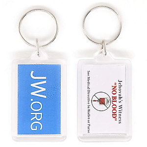 Rectangle Jw.org No Blood Double Sided Key Chain for Jehovah's Witnesses-20 Pieces Pack