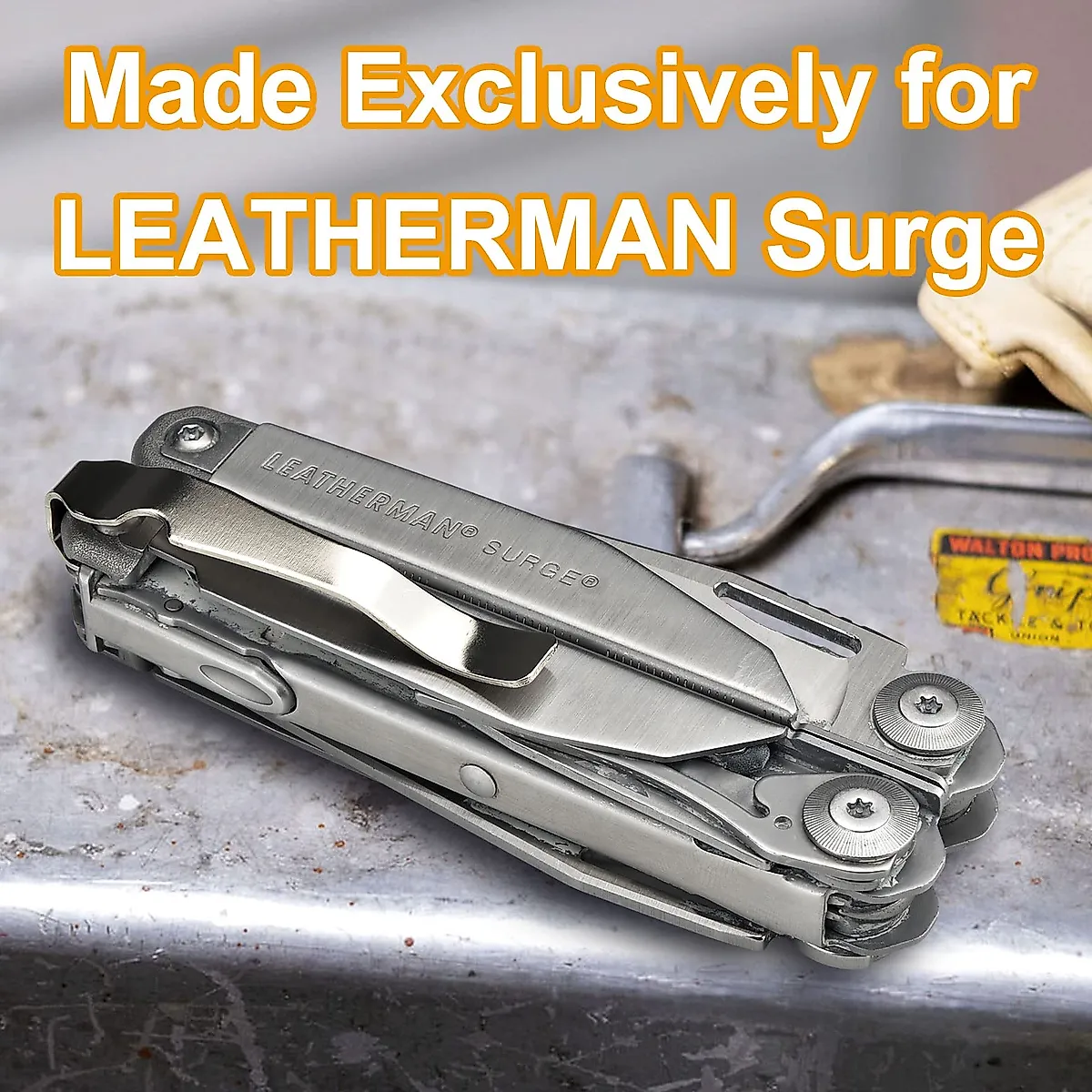 Heavaluefit Durable Pocket Clip for LEATHERMAN Surge, Made of High Quality Stainless Steel, Quick Install and Remove Clip Accessories Perfcet for LEATHERMAN Surge (Sliver)