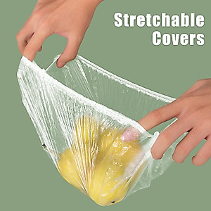MKHS Fresh Keeping Bags, 300pcs Food Covers, Reusable Elastic Food Storage Covers, Plastic Sealing Elastic Stretch Adjustable Bowl Lids, Universal Kitchen Wrap Seal Bags for Cover Food