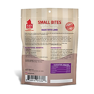 PLATO Small Bites Training Dog Treat Variety Pack, (1) 6oz Bag of Each: Salmon, Organic Chicken, Duck, Lamb, 1.5lb Total
