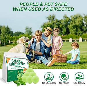 ZHEN TING 24 Pack Snake Repellent for Yard Powerful, Snake Away Repellent for Outdoors, Moth Balls for Snakes, Pet Safe Snake be Gone for Lawn Garden