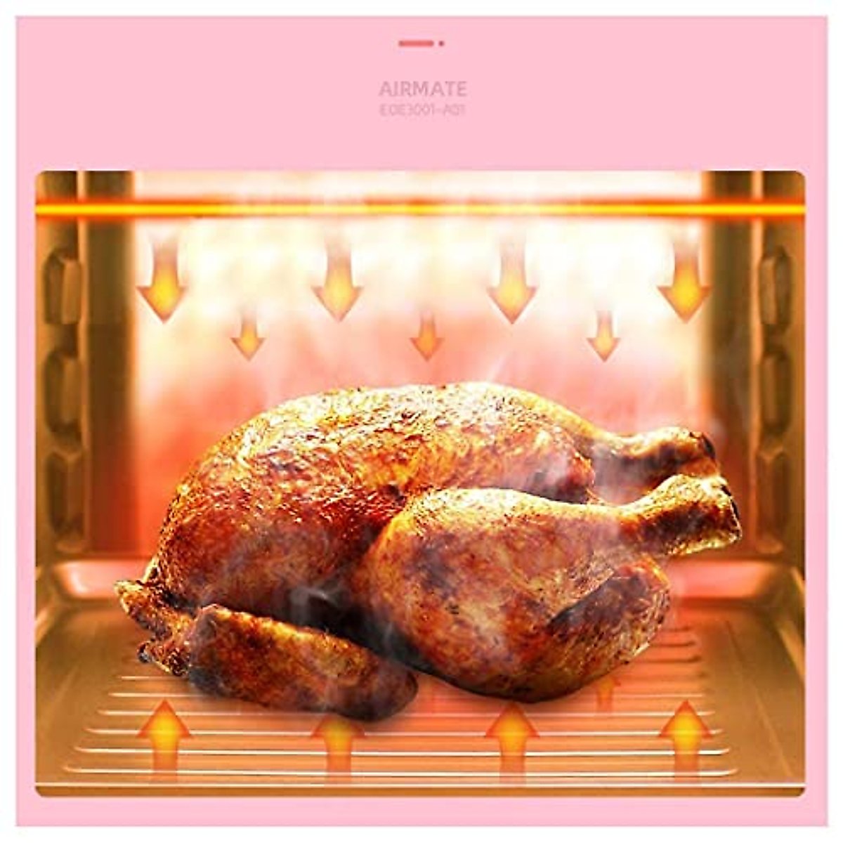 30L Elecric Oven,with Temperature Setting 70-230℃ 120 Minutes Timing 1500W 3 Baking Functions Convection Countertop Toaster Oven (Pink) (Pink) Aesthetic and Practical