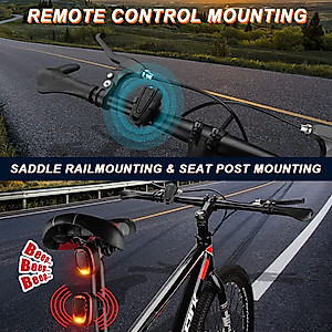 ONVIAN Bike Tail Light Alarm, USB Rechargeable Bicycle Brake Rear Light for Night Riding, Bike Alarm with Remote Bike Horn for Motorcycle Bicycle Scooter Volume Adjustable