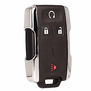 Key Fob Replacement Keyless Entry Remote Start Fits for GMC Sierra Chevrolet Silverado 1500 2500 3500 2014 2015 2016 2017 2018 2019 2020 GMC Canyon Chevy Colorado 2015-2021 M3N32337100 Chrome set of 1