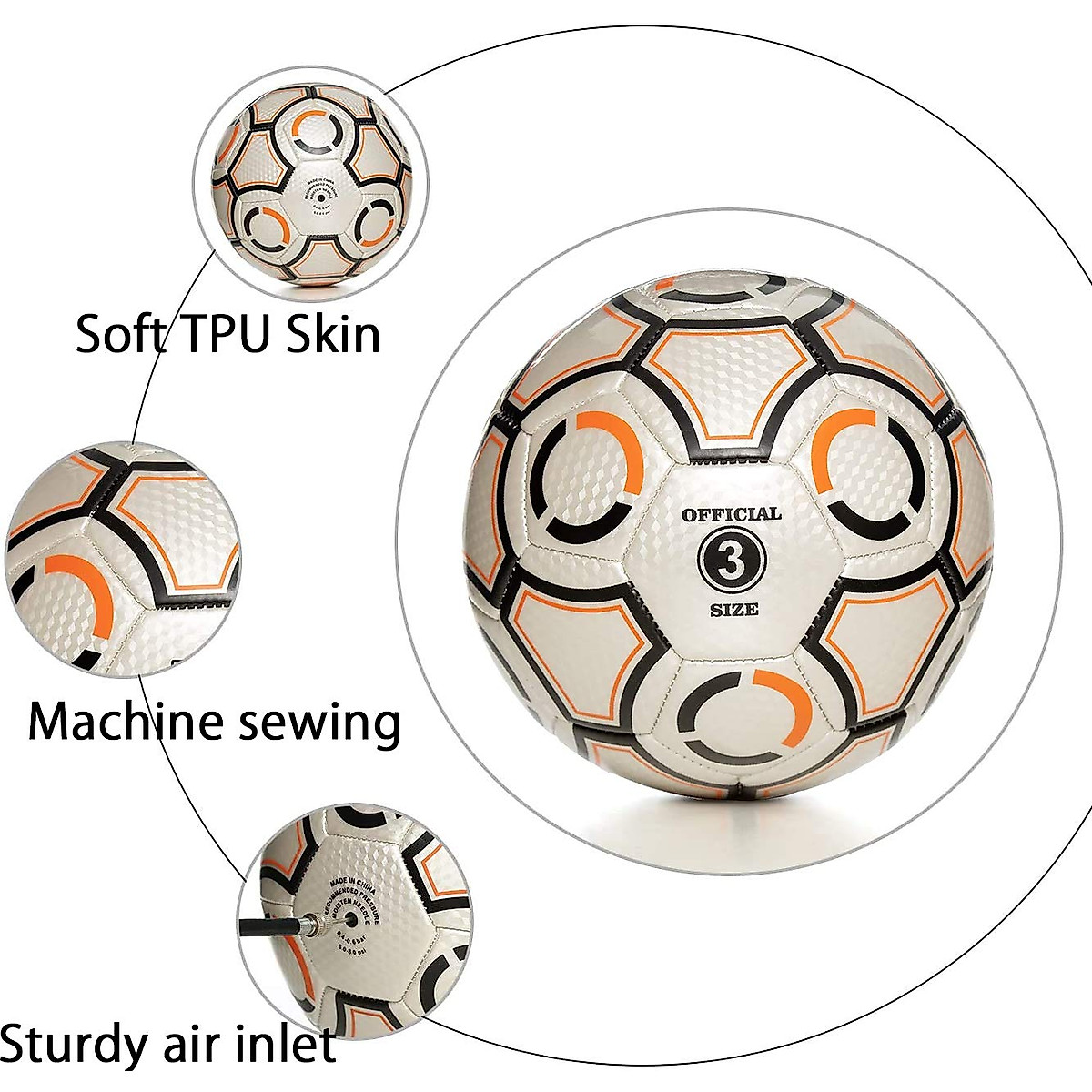Soccer Balls Sports Ball Lightweight Training Leisure Size3, Size 4 Size 5 for Kids Youth and Adult Soccer Balls Outdoor Toys Gifts