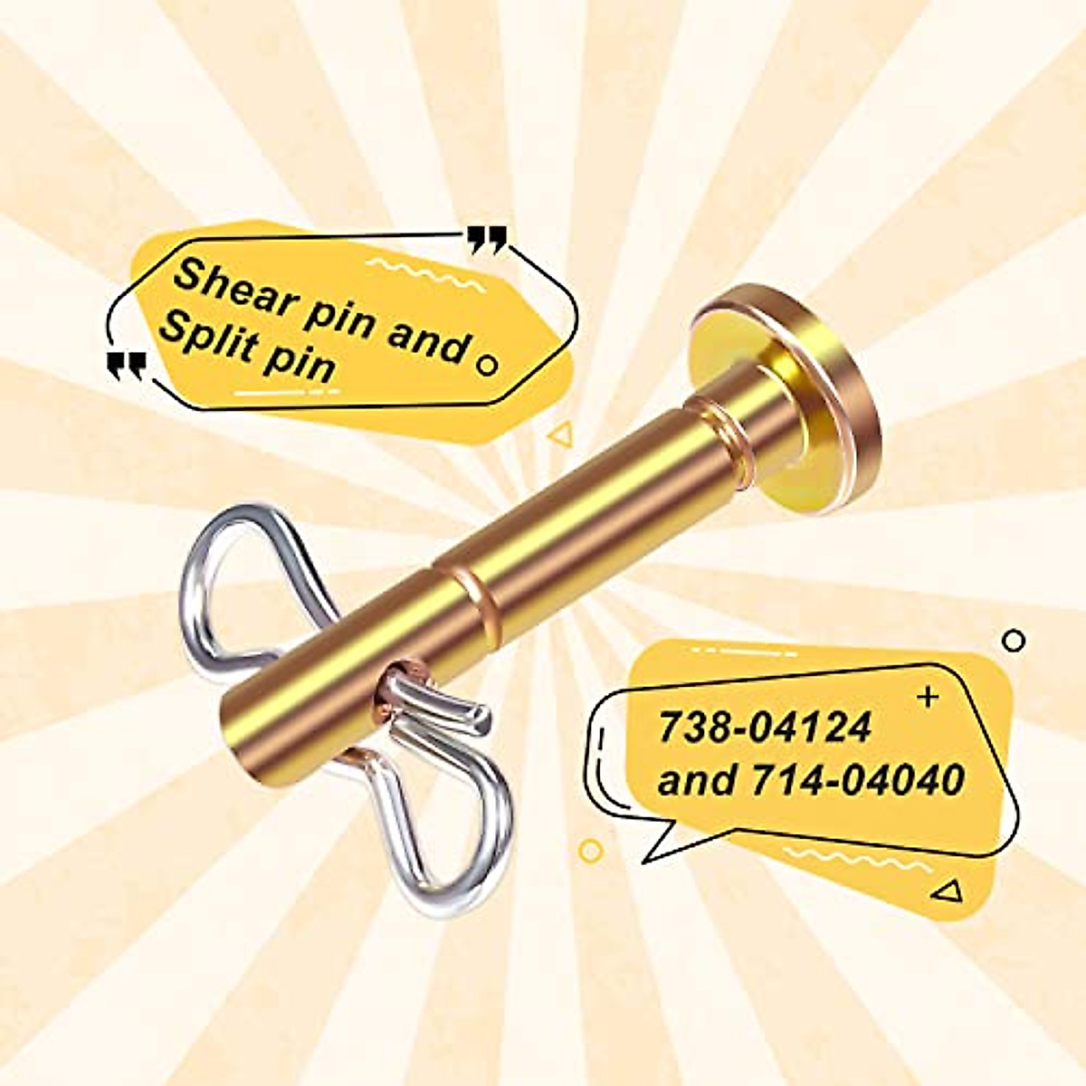 SAVITA 10pcs 0.5x0.25x1.6in Shear Pins for Snowblower and 10pcs Cotter Pins Replacement Parts for Cub Cadet 738-04124A 714-04040 Snow Blower MTD Craftsman Cub Cadet for Troy Bilt