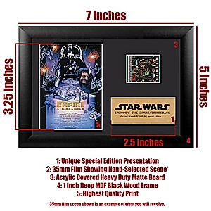 FilmCells – Star Wars: Episode V - The Empire Strikes Back - Officially Licensed Collectible - 7” x 5” MiniCell Desktop Presentation – Featuring 35 mm Movie Clip with Easel Stand and Certificate of Authenticity