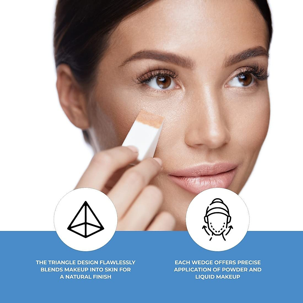 ForPro Professional Collection Beauty Wedges, Latex Free Foam Sponges, Makeup Blenders for Powder and Liquid Makeup, 100-Count