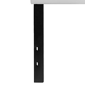 BizChair Button Tufted Upholstered Queen Size Headboard in White Vinyl