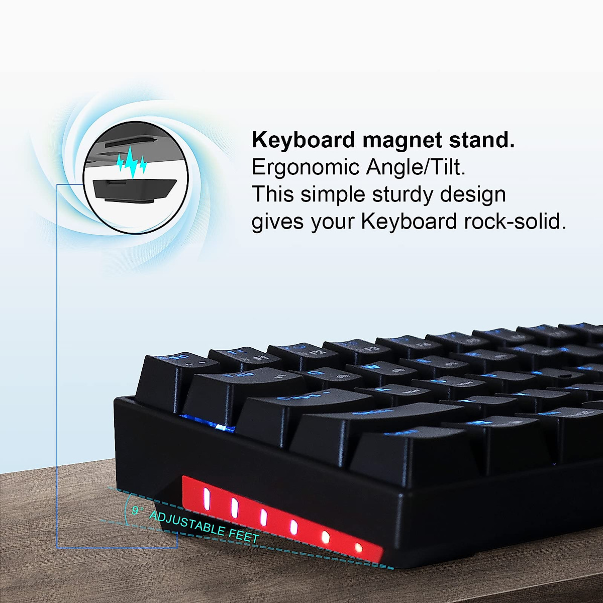 RK ROYAL KLUDGE RK71 Mechanical Keyboard 70% Compact Bluetooth Keyboard 71 Keys,Tenkeyless USB Wired/Wireless Portable Gaming/Office with Stand-Alone Arrow Keys for Windows MacOS (Brown Switch-Black)