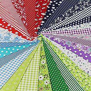 aufodara 30pcs Colorful Fabric Cotton Craft Fabrics Bundles Squares Patchwork 10"x10" (25cm x 25cm) Quilting DIY Handmade Sewing Scrapbooking