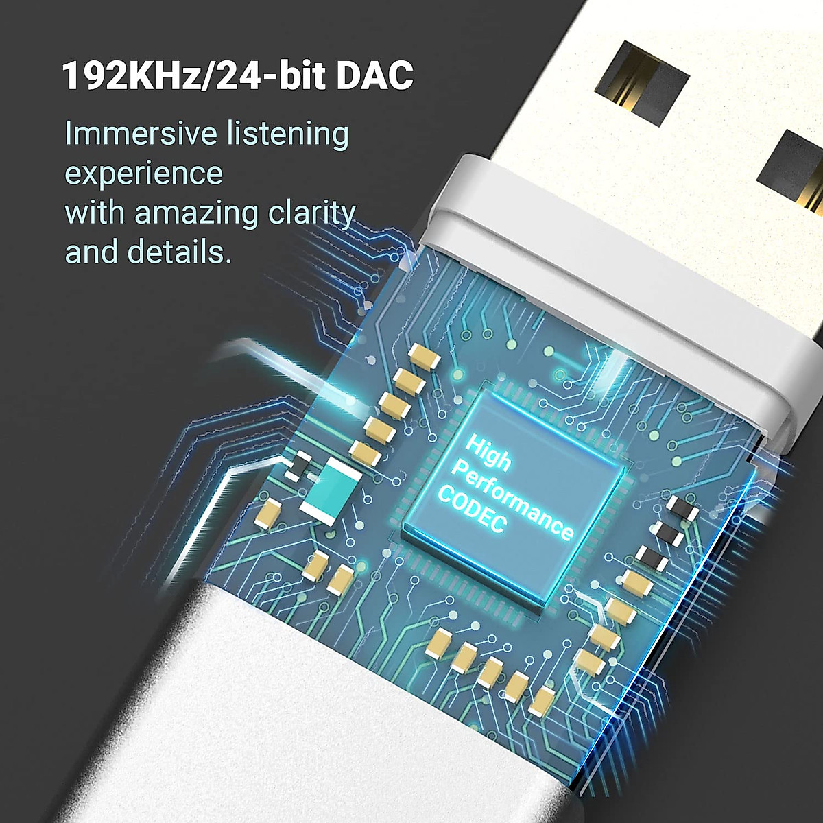 Cubilux USB to 3.5mm Audio Adapter with 192KHz/24bit DAC, USB A to 1/8” TRRS Stereo Combo Headphone Jack Dongle Compatible with Mac Pro/Mini, PS5 PS4, Windows Linux Laptop PC Computer Raspberry Pi