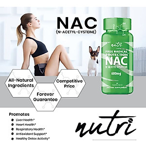 Nature's Fusions NAC Supplement N-Acetyl Cysteine - NAC 600 mg - Anti Aging Supplement, Antioxidant Supplement, Liver and Lung Support, Boost Glutathione - N Acetyl Cysteine (60 Capsules)