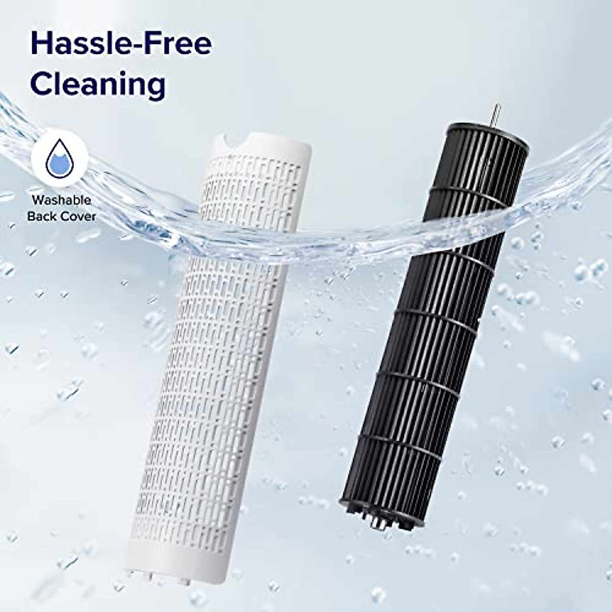 LEVOIT Tower Fan for Bedroom, 25ft/s Velocity 28dB Cooling Fan, Bladeless and 90° Oscillating Fan with 5 Speeds, 4 Modes, 12H Timer, Standing Fan for Home, White, Classic 36'