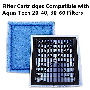 Yonice 4 Pcs Aquarium Filter Cartridge,Compatible for AquaTech 20-40/30-60 Power Filters,Replacement for AquaTech EZ-Change #3…
