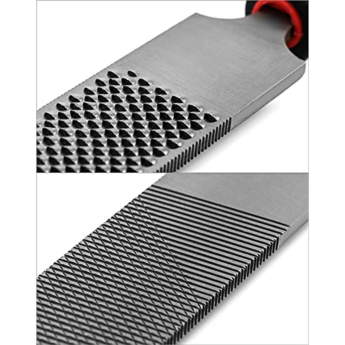 QWORK 14" Farrier Rasp File Double-Sided Hoof File, Farrier Hoof Rasp with Rubber Handle, Goat Rasp Pig Hoof File, Horse Equine Rasp Hoof, Horse Hooves and Pig Hooves, Improved Precision Edges