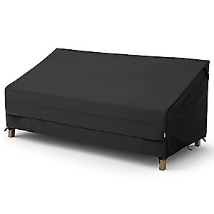 MR. COVER 3-Seater Outdoor Couch Cover Waterproof, 88 Inch Patio Furniture Cover for Sofa, Heavy Duty 600D Polyester & Double-Stitched Seams, Classic Black