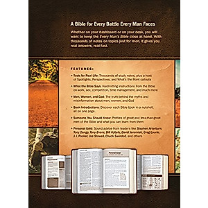 Every Man's Bible: New Living Translation, Large Print, TuTone (LeatherLike, Brown/Tan) – Study Bible for Men with Study Notes, Book Introductions, and 44 Charts