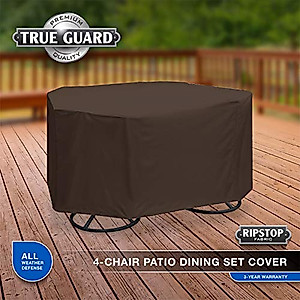 True Guard Water Resistant Heavy Duty Patio Furniture Covers, Fade/Stain/UV Resistant for Outdoor Patio Furniture, 600D Rip-Stop, Dark Brown