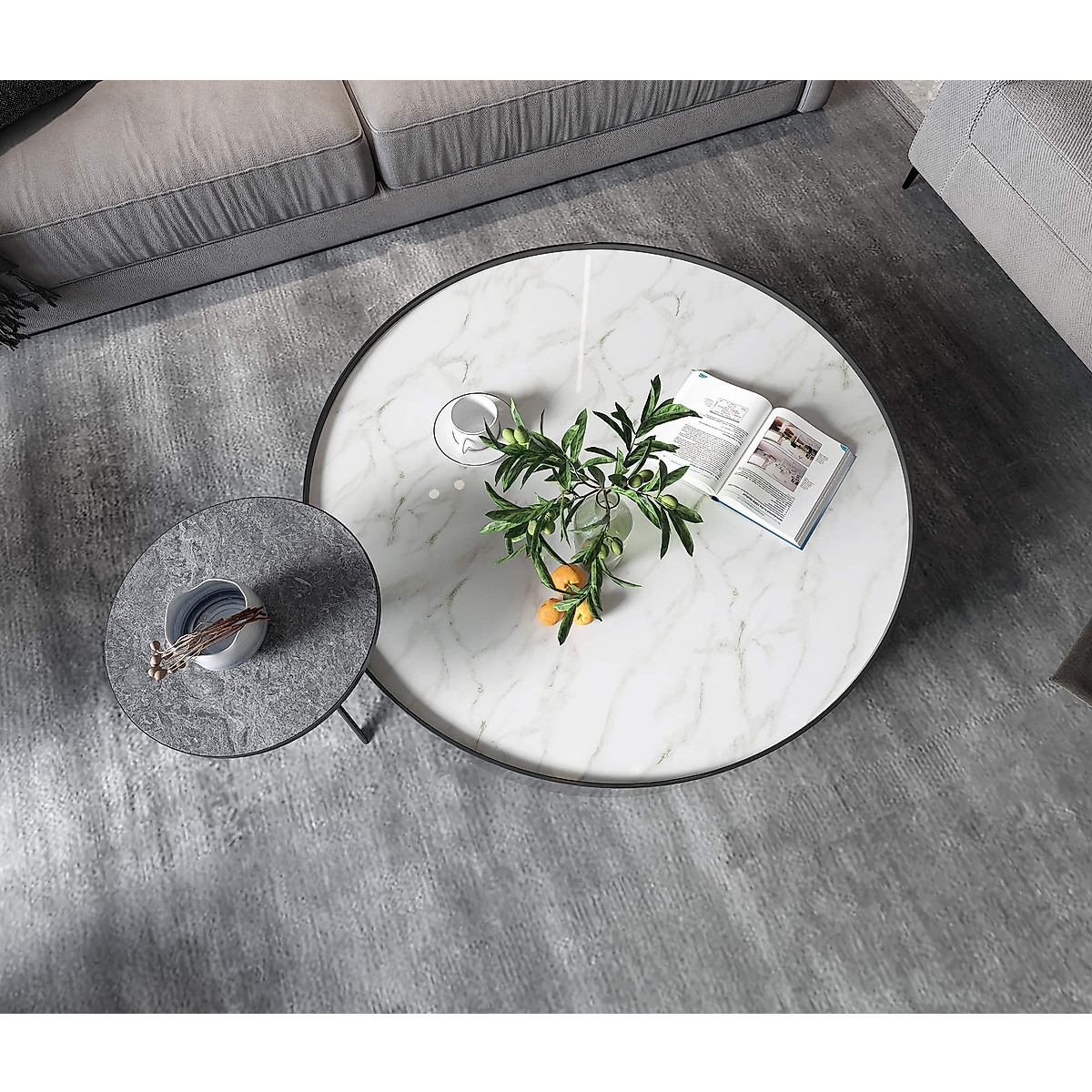 BURGELIY White Marble Wall Paper Marble Contact Paper Countertop Covers Peel and Stick Countertops for Kitchen Glossy Self-Adhesive Vinyl 15.7"×356" Granite Contact Paper for Cabinets Drawer Bathroom