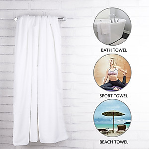 JML Bath Towels (2 Pack, 30"x60"), White Fleece Bath Towel, Luxury Hotel & SPA Towel Sets - Super Soft and Absorbent, Lint Free, Fade Resistant Oversized Bath Towel, Coral Fleece White