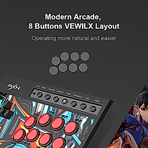 PXN Arcade Stick, X8 Fight Stick Game Controller Joystick Green Axis Mechanical Buttons USB Wired Connection for PC/PS4/PS3/Xbox Series X|S, Xbox One
