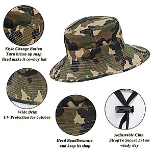 Toddler Sun Hat Bucket Boys-Camouflage Fishman Cap Packable (Camo,52cm Suggest for 2-3years Old Kids)