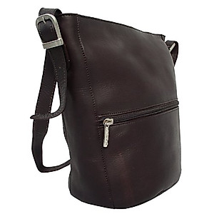 Piel Leather Bucket Bag, Chocolate, One Size