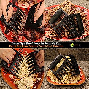 Cave Tools Talon-Tipped Meat Claws for Shredding Pulled Pork, Chicken, Turkey, and Beef- Handling & Carving Food - Barbecue Grill Accessories for Smoker, or Slow Cooker - Black