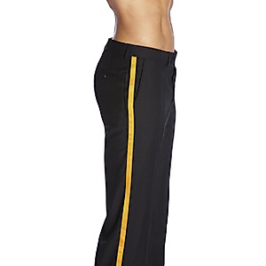 Concitor Men's TUXEDO Pants Flat Front w/GOLD Satin Band Stripe Black Color 36