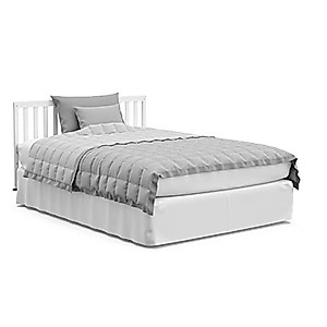 Graco Storkcraft Santa Monica 5-in-1 Convertible Crib (White with Vintage Driftwood) – GREENGUARD Gold Certified, Modern Design, Two-Tone Baby Crib, Converts to Toddler Bed, Daybed and Full-Size Bed