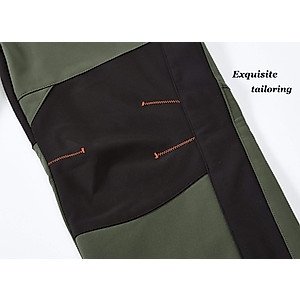 Rdruko Men's Snow Ski Pants Waterproof Insulated Winter Outdoor Hiking Fleece Pants with Belt(Army Green, US M)