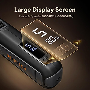 DEPSTECH 12V Cordless Rotary Tool with Display Screen, 5000-35000RPM, 2.5Ah Battery 18W Fast Charging, Power Multi Tool Kit with Featured 48Pcs Accessories, EVA Bag, for DIY Projects/Home Repair/Craft