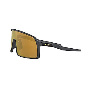 Oakley Men's OO9406 Sutro Rectangular Sunglasses, Matte Carbon/Prizm 24K, 37 mm