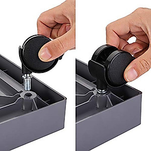 Fasmov 2 Pack Square Plant Caddy 12.4 Inch Plant Dolly Planter Caddies with Locking Wheels, Heavy Duty Plant Dolly Saucer for Moving Potted Planter, Rolling Planter Trolley Tray Coaster, Gray