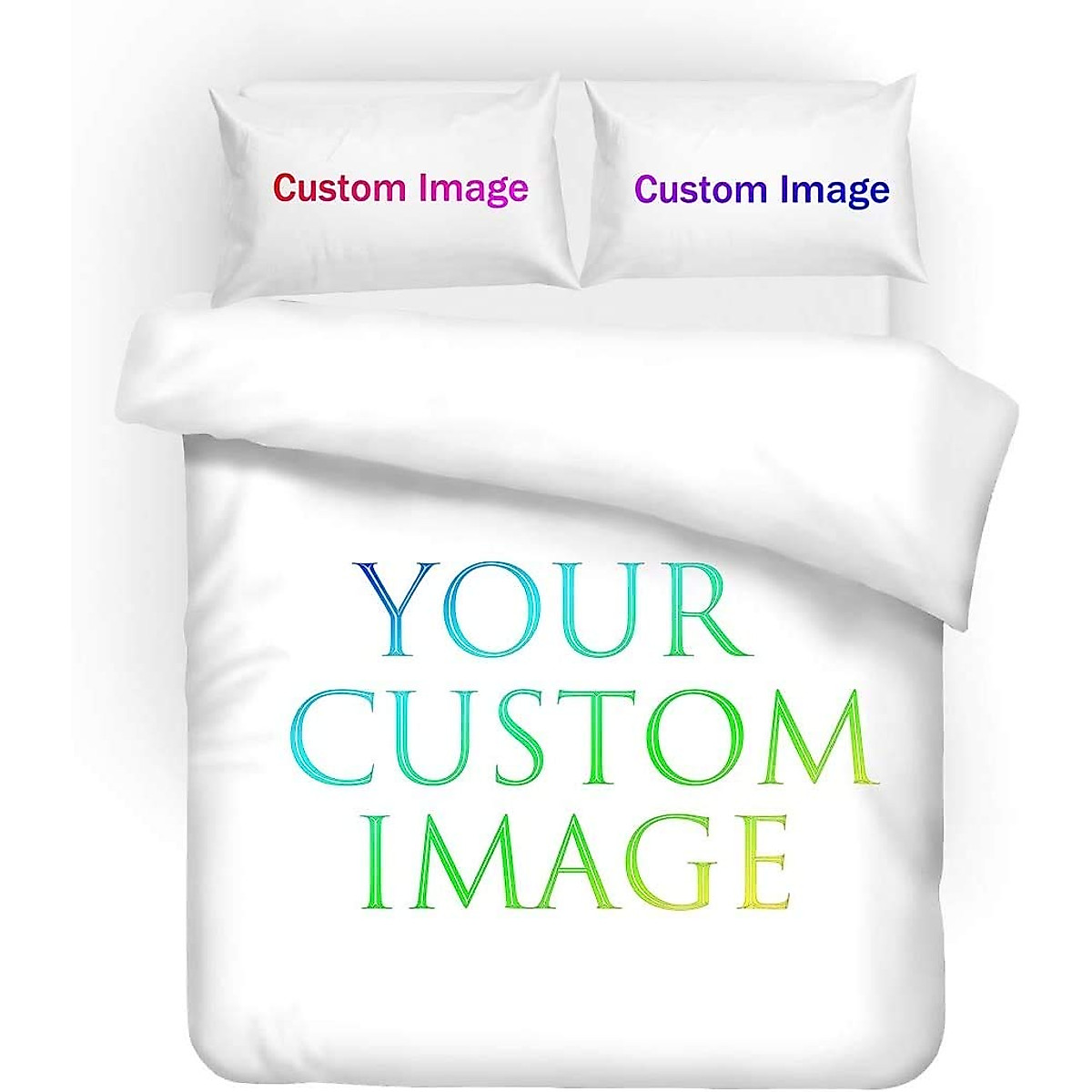 YUKI HOME Personalized Custom Bedding Duvet Cover Sets with Pillowcases Customized Photo Printed Microfiber Modern Bedclothes Bed King Size