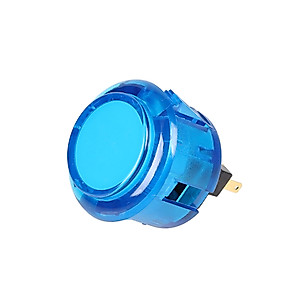 Fosiya 12 Piece Clear Transparent Arcade Push Buttons 30mm Replace for Sanwa Buttons Arcade Joystick Games Console Parts