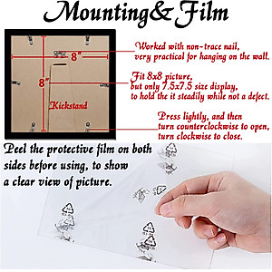 ijuerybai Black 8x8 Picture Frame Set of 3, High Transparent Frame for 8 By 8 Square Photo Collage Canvas Poster Size Wall Mount and Tabletop Horizontally Vertically (Black, 8 x 8 inches)