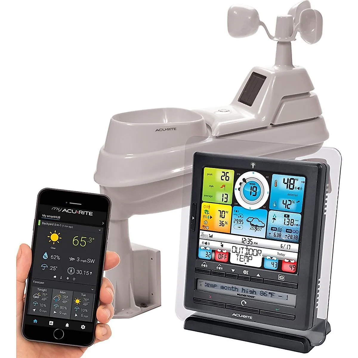 AcuRite 01036M Wireless Weather Station with Programmable Alarms, Gray, Display Version 2
