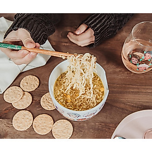 The Golden Girls "Stay Golden" Japanese Ceramic Dinnerware Set | Includes 20-Ounce Ramen Noodle Bowl and Wooden Chopsticks | Asian Food Dish Set For Home & Kitchen | 80s TV Show Gifts and Collectibles