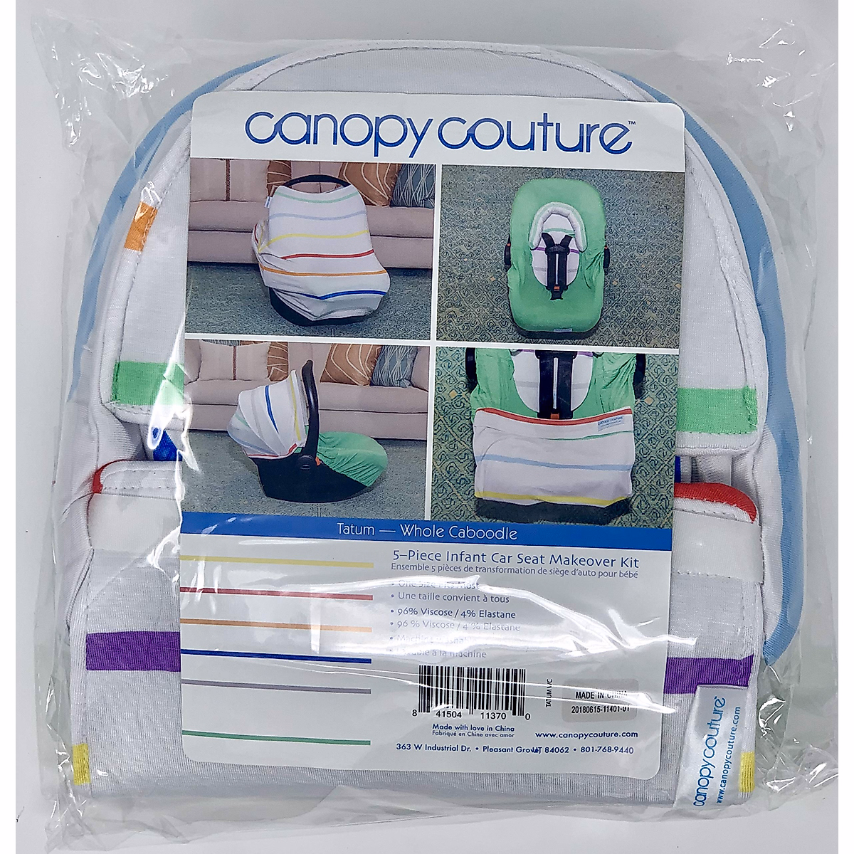 Carseat Canopy Whole Caboodle 5 Piece Set, Soft Jersey Stretch Material - Tatum