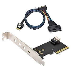chenyang CY PCI-E Express 3.0 4X to SFF-8639 U.2 U2 Kit to SFF-8654 Slimline SAS NVME PCIe SSD Adapter for Mainboard.