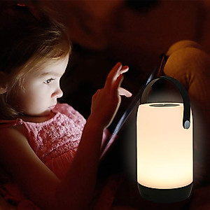 Eldnacele Table Lamp-Touch Sensor Lamp for Kids Bedroom, Portable USB Rechargeable Dimmable Baby Night Light with White Light, LED Night Lights, 2 Pack