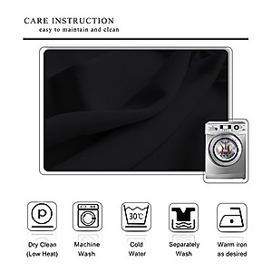 WONTEX Blackout Curtains Thermal Insulated with Grommet Curtains for Bedroom, 52 x 84 inch, Black, 2 Panels