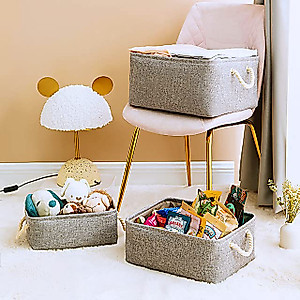 kemengsuer Storage Shelf Baskets Bins Organizer - Decorative Collapsible Fabric Basket with Handles, Storage Bin Box Baskets for Organizing Shelves Gifts Empty Toys - (Small,12.2L×8.3W×4.7H inch)