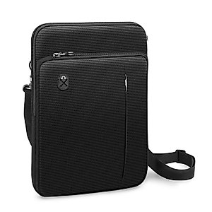 FINPAC 12.9-13 Inch Tablet Laptop Sleeve Case, Briefcase Shoulder Bag for MacBook Pro 14, iPad Pro 12.9 2018-2022, MacBook Air 13 2018-2022, MacBook Pro 13 2016-2022, Surface Laptop Go, Black