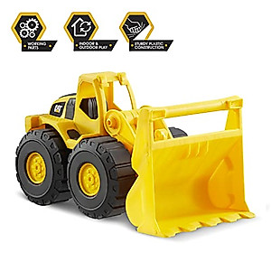 CAT Construction Toys, Construction Fleet 10" Front Loader Toy - Real Working Parts, Indoor/Outdoor, Sturdy Plastic Construction for 2+ Year Old Boys