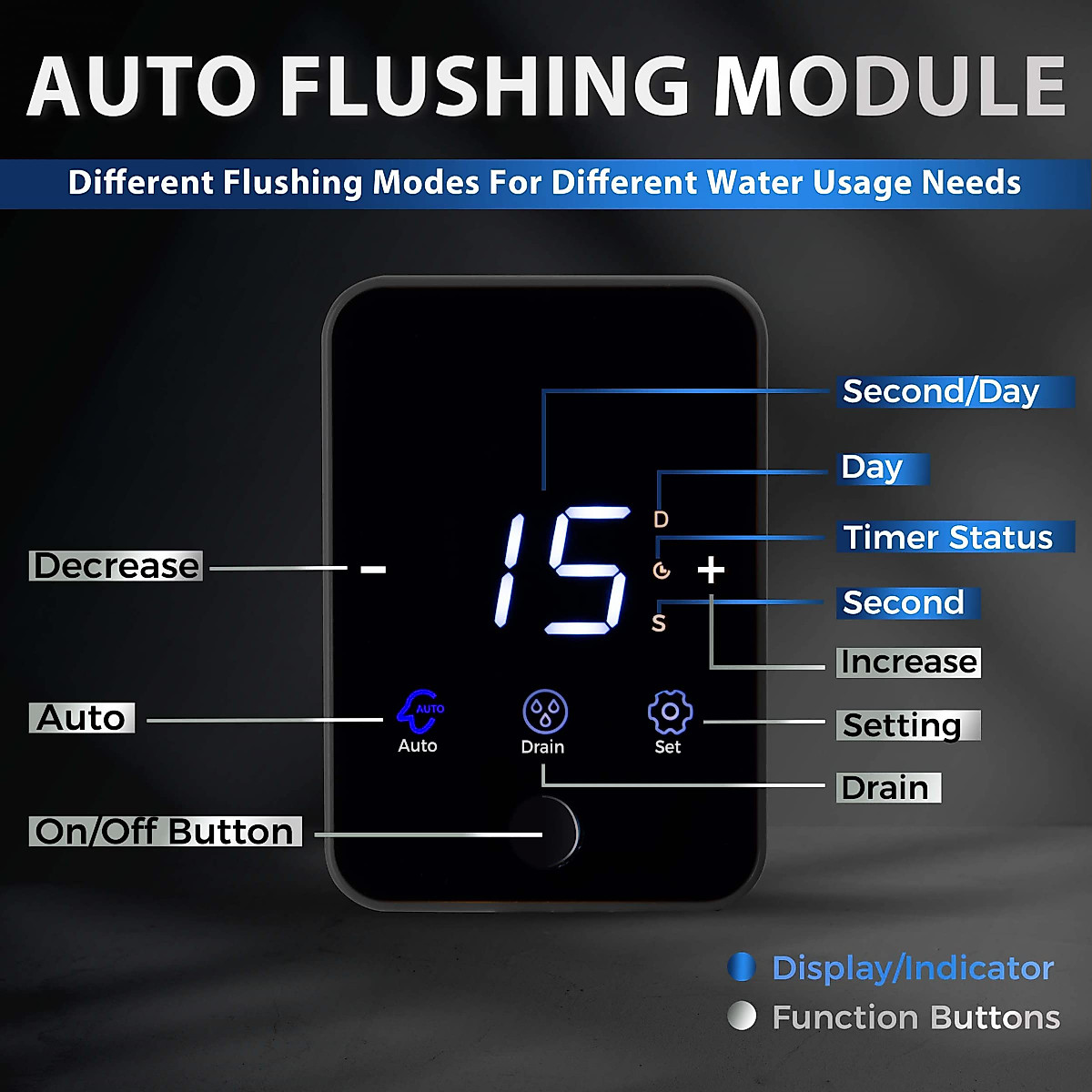 iSpring WSP500ARJ Spin-Down Sediment Water Filter, Upgraded Jumbo Size, Large Capacity, Reusable with Touch-Screen Auto Flushing Module, Brass Top Clear Housing, 500 Microns
