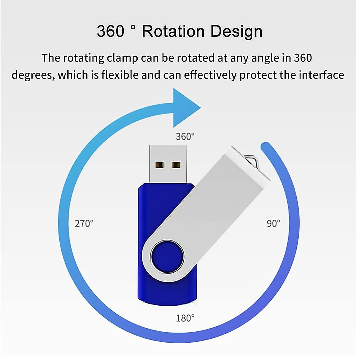 5 Pack 64GB USB Flash Drives, USB 2.0 Thumb Drives Jump Drive Pen Drive Bulk Memory Sticks Zip Drives Swivel Design (64G, 5Pcs, Mixed Color)